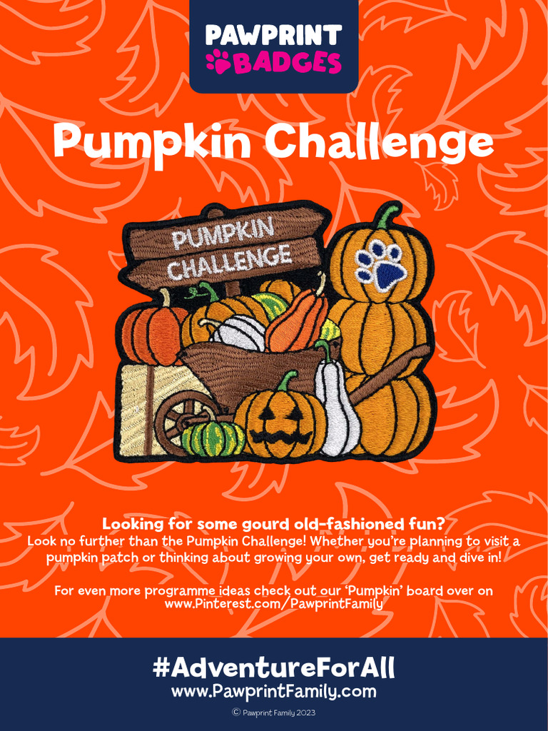 Pumpkin Challenge Badge Activity Pack | PDF | Pumpkin | Cakes