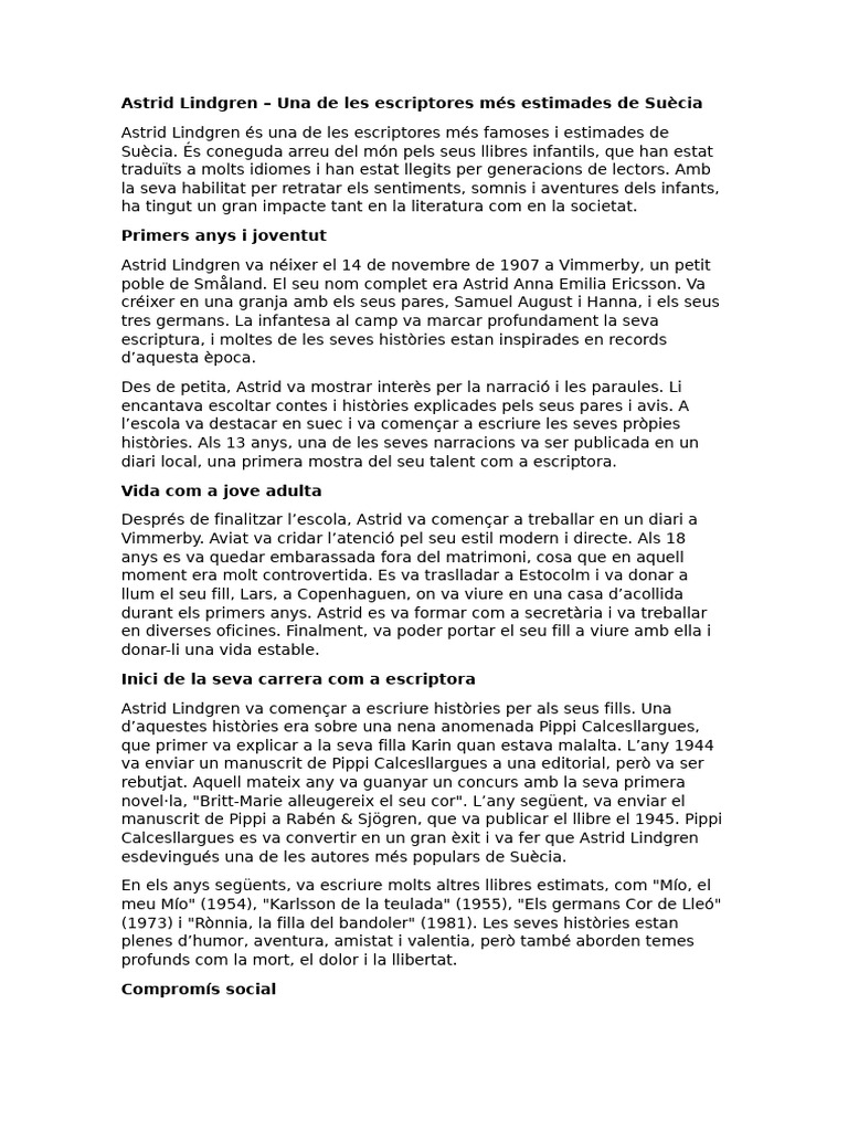 Astrid Lindgren - CAT | PDF