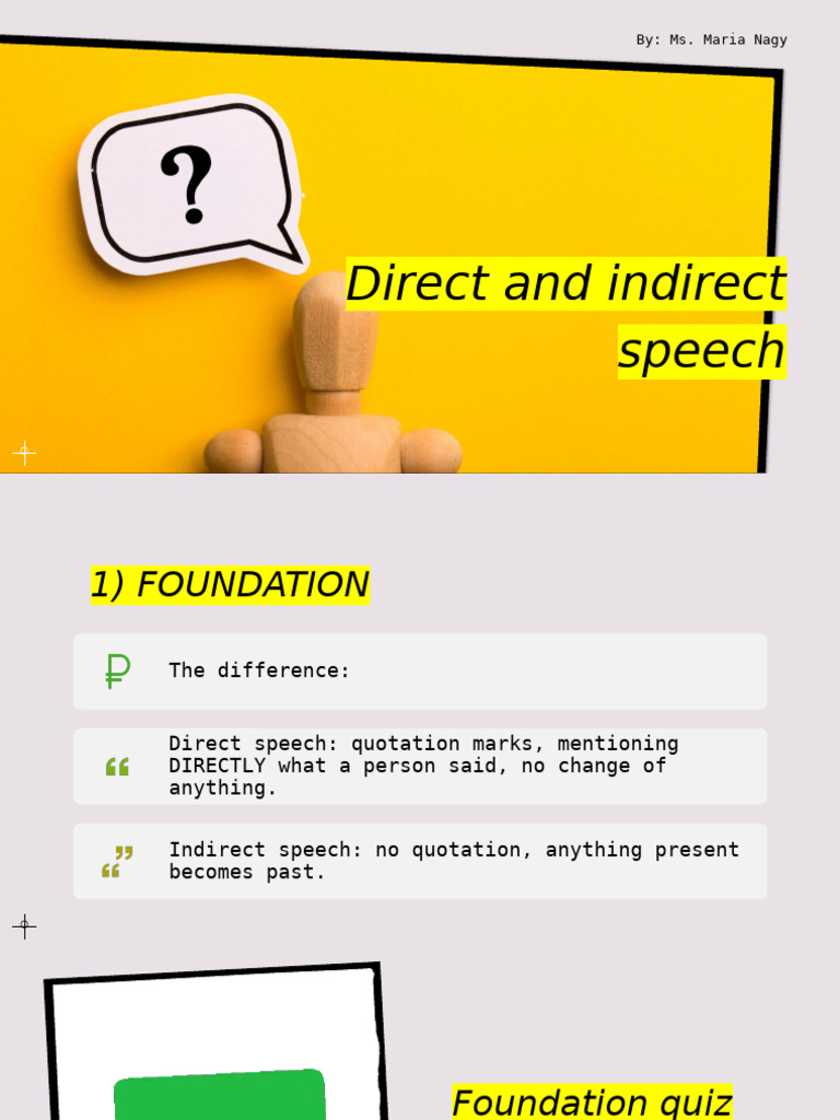 Direct and Indirect Speech Ppt | PDF