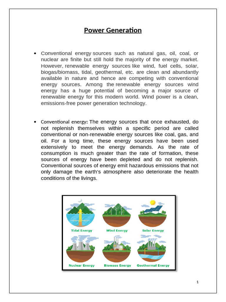 Power Generation | PDF | Energy Development | Electricity Generation