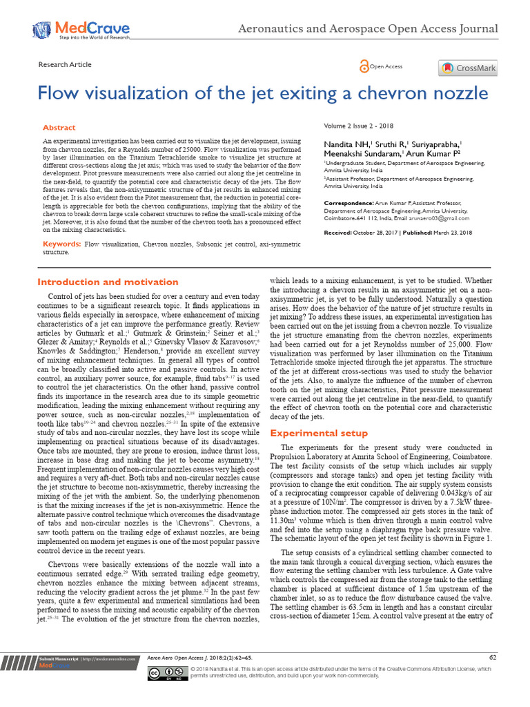 Flow visualization of the jet exiting a chevron nozzle | PDF | Jet ...