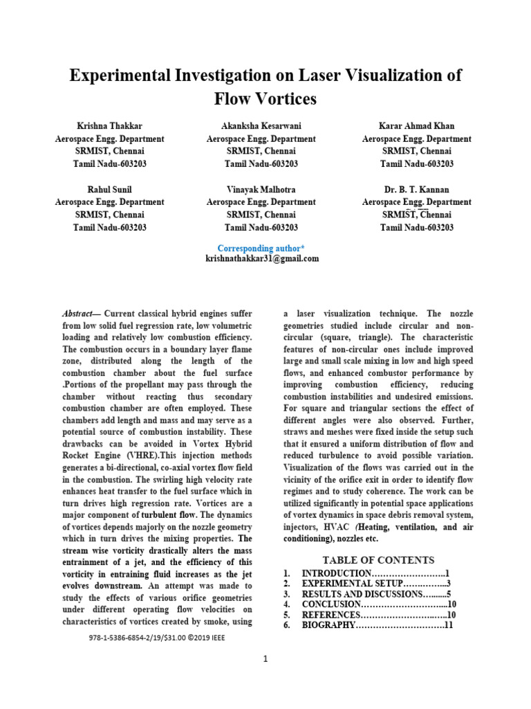 experimental investigation on laser visualization | PDF | Vortices | Fluid Dynamics
