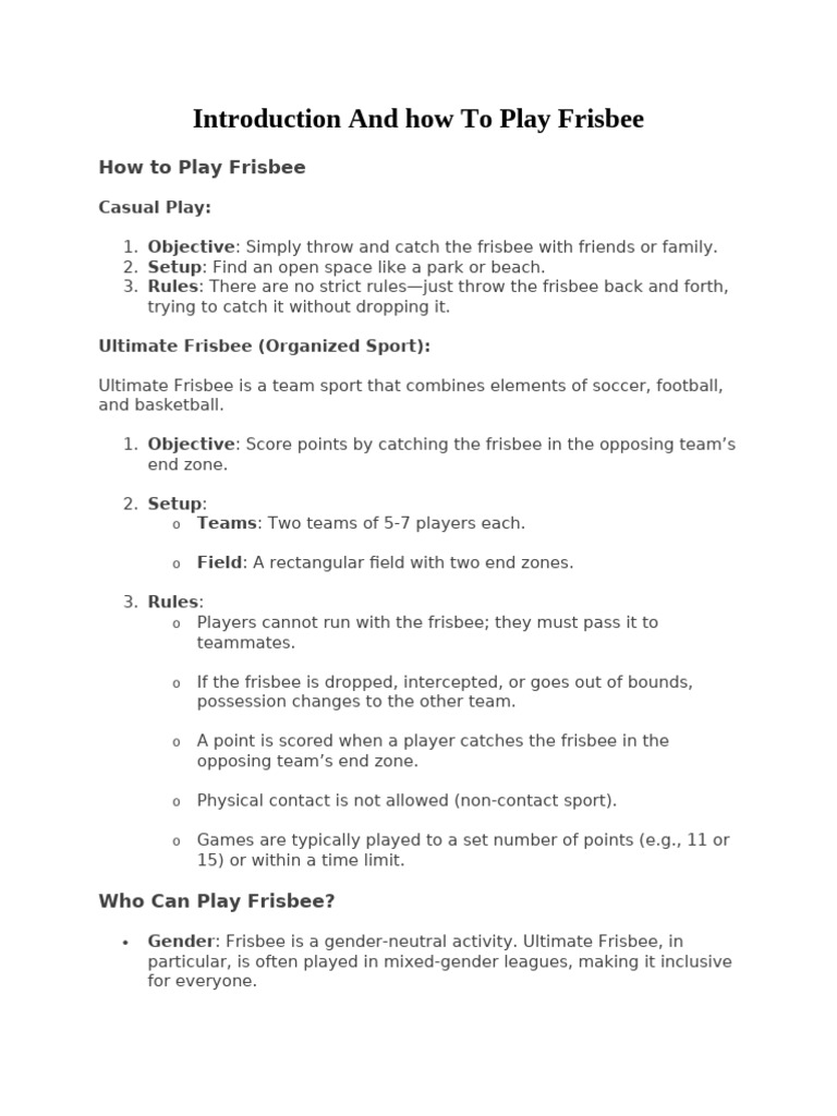 Frisbee | PDF