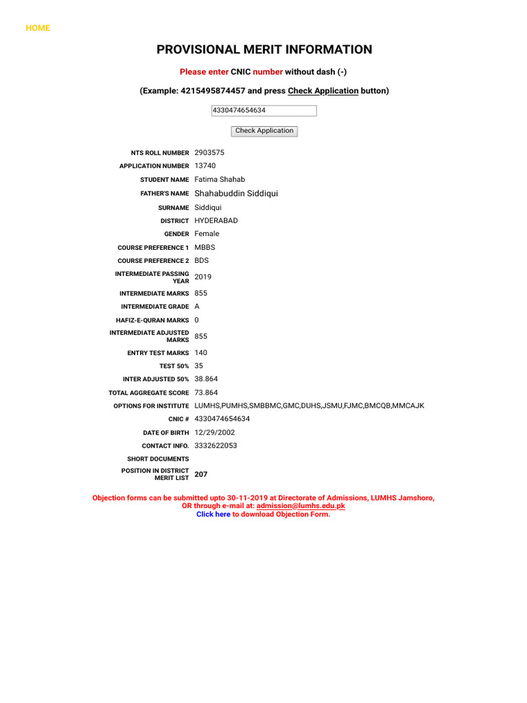 PROVISIONAL Merit List - MBBS - BDS Admissions 2019-20 | PDF