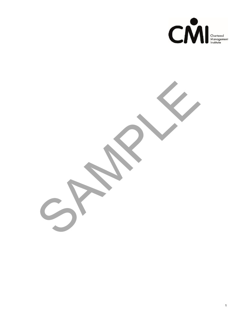 Cmi Level 5 Management and Leadership Sample Workbook Unit 515 | PDF ...
