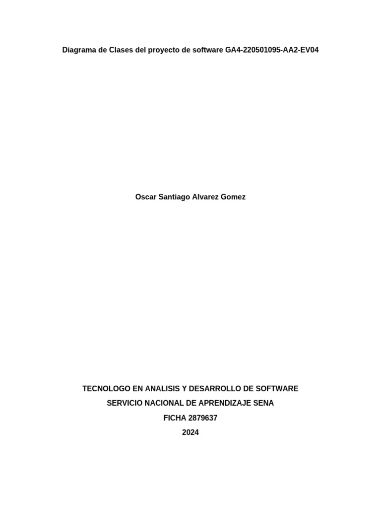 Diagrama de Clases Del Proyecto de Software GA4-220501095-AA2-EV04 | PDF