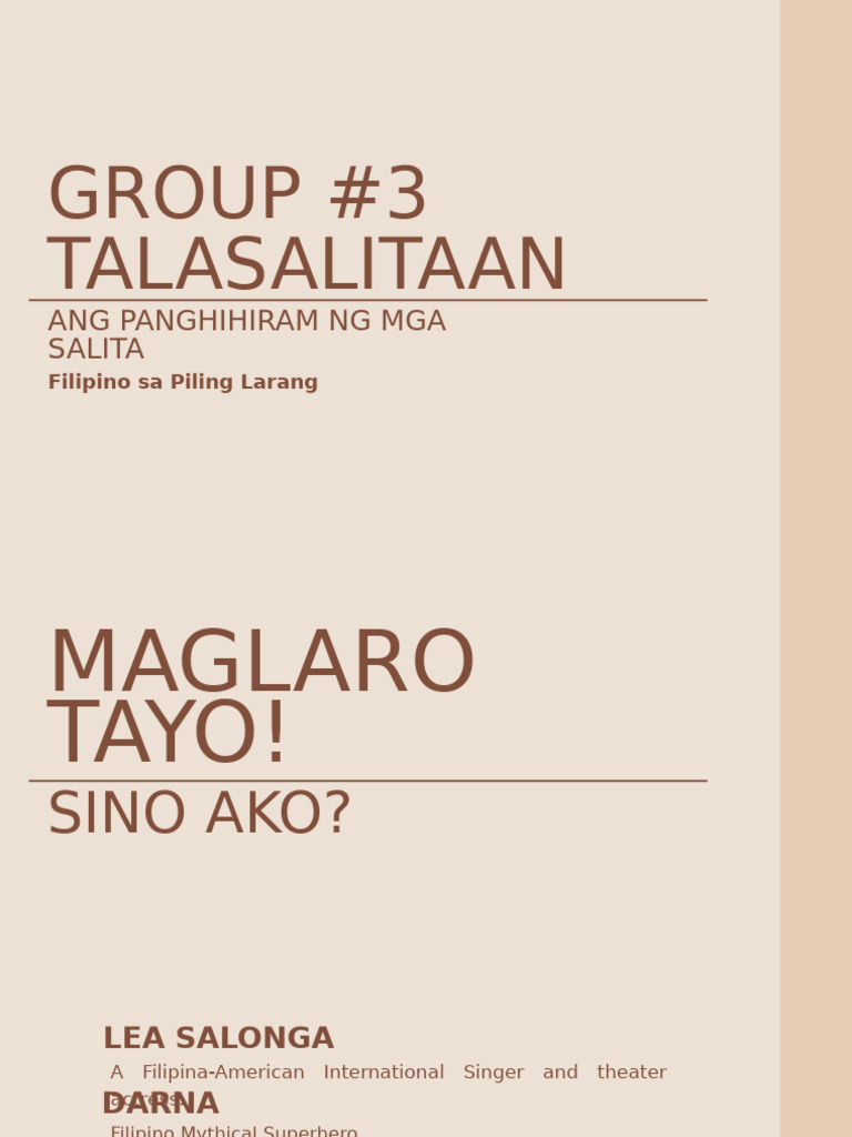 Group #3 Talasalitaan: Ang Panghihiram NG Mga Salita | PDF