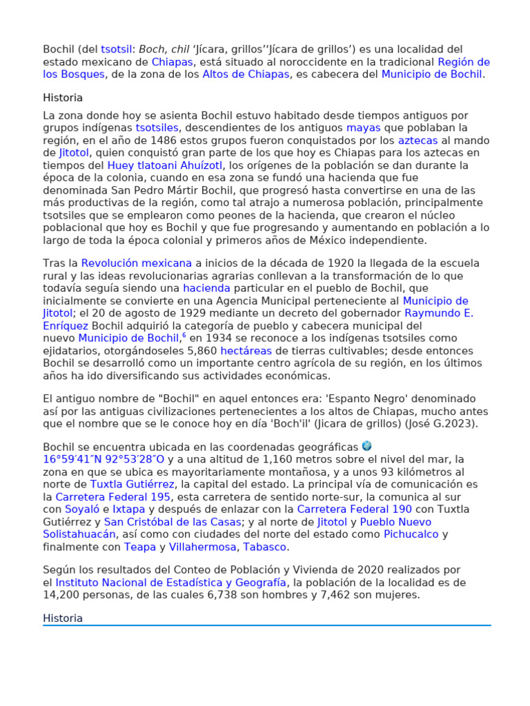 Historia y cultura de Bochil, Chiapas | PDF | México | Chiapas
