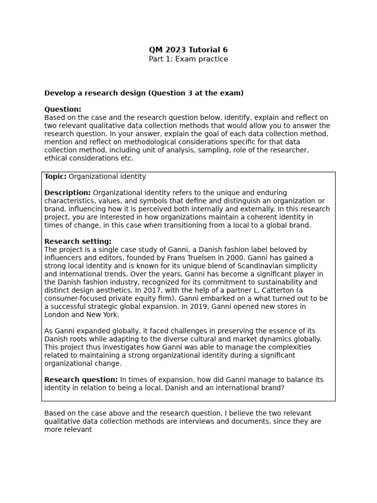 Exam Practice For Tutorial 6 | PDF | Brand