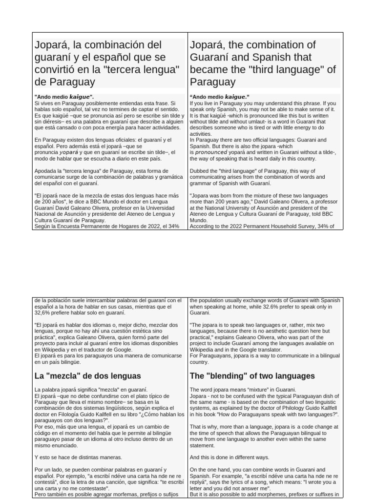 Jopará Final | PDF | Lingüística