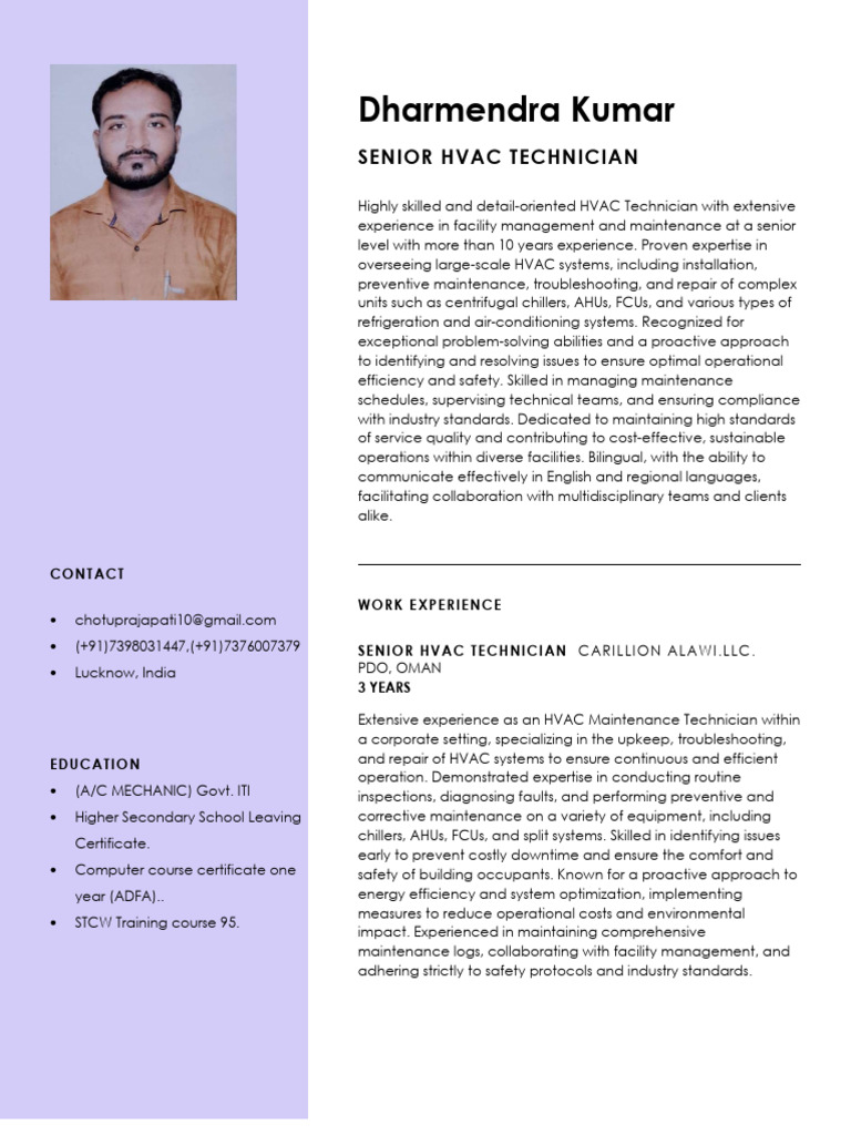 Dharmendra CV | PDF