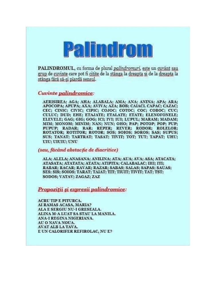 palindrom | PDF