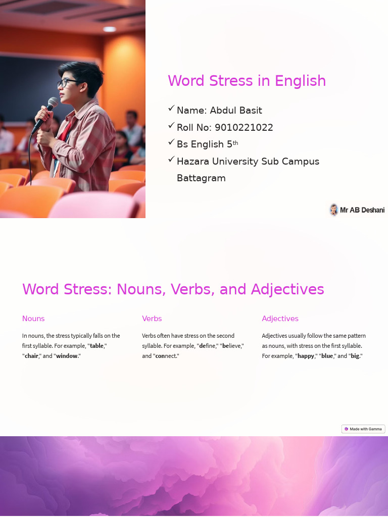 Word Stress in English | PDF | Stress (Linguistics) | Word