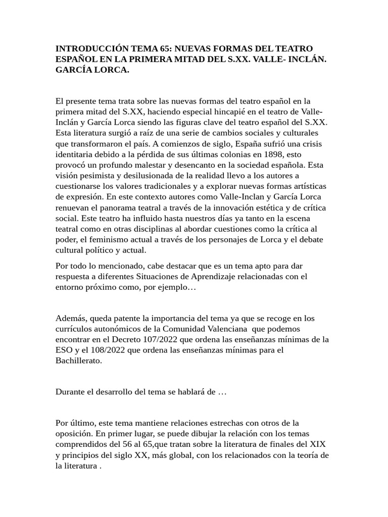 Introducción Tema 65 | PDF
