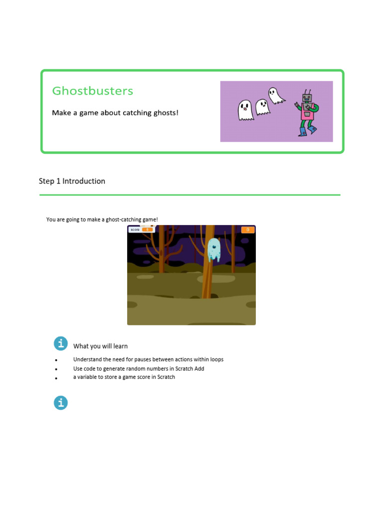 Ghost-Catching Game Tutorial | PDF