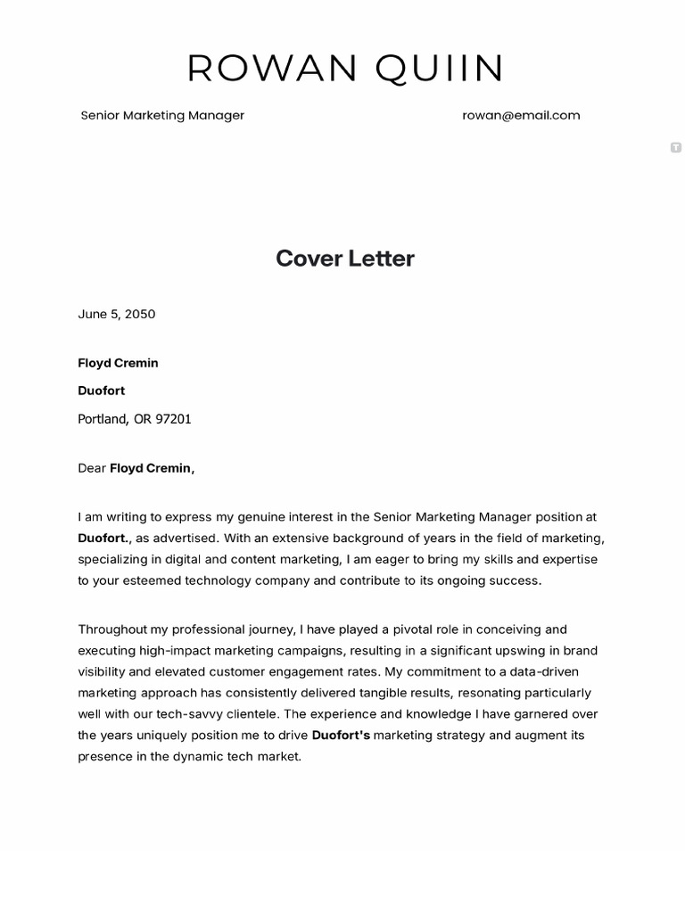 Cover Letter Template | PDF