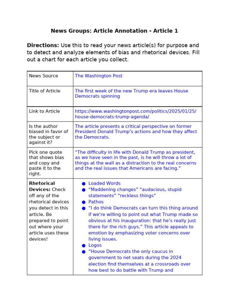 News Groups Article Annotation | PDF | Bias | Democratic Party (United ...