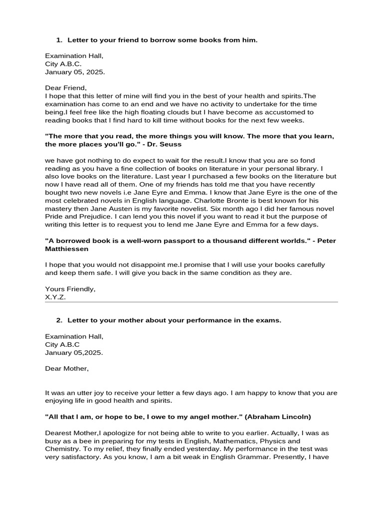 FSc English Letters | PDF | Hunting | Emma (Novel)