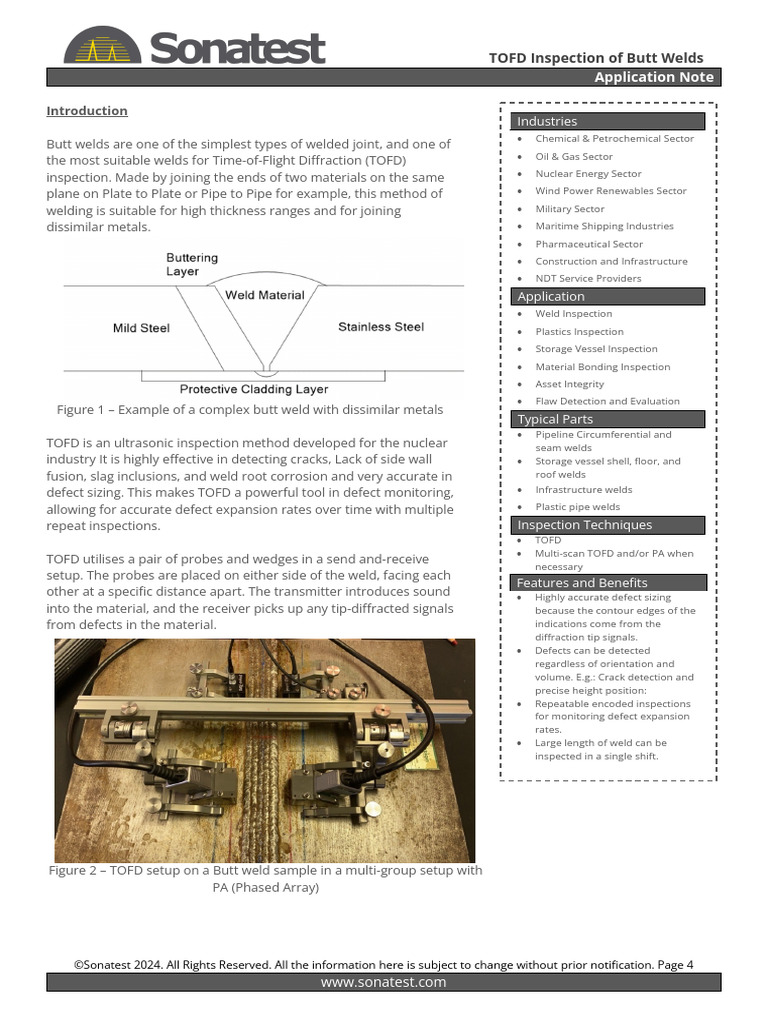 TOFD Inspection for Butt Welds Guide | PDF | Welding | Construction