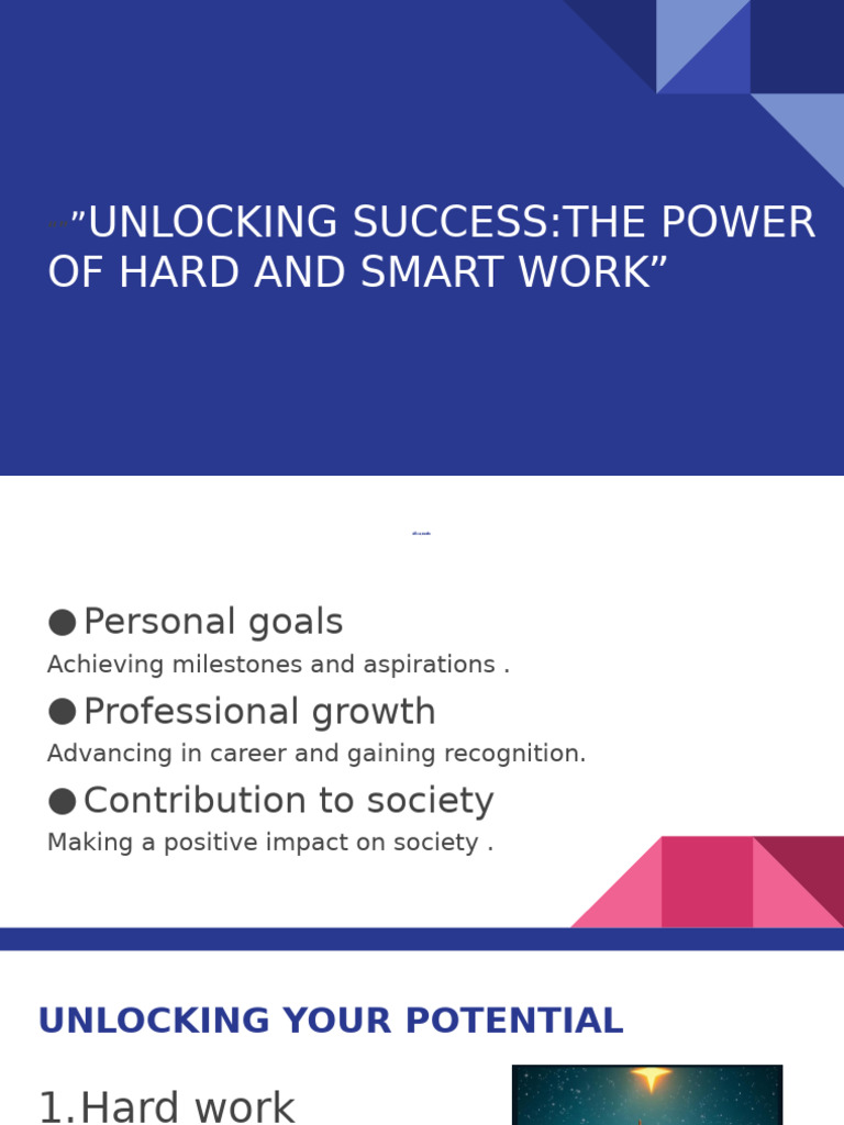 Hard and Smart Work is the Key to Success | PDF