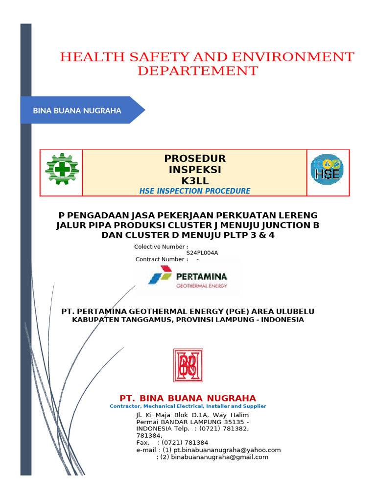 Sop - Inspeksi K3LL | PDF