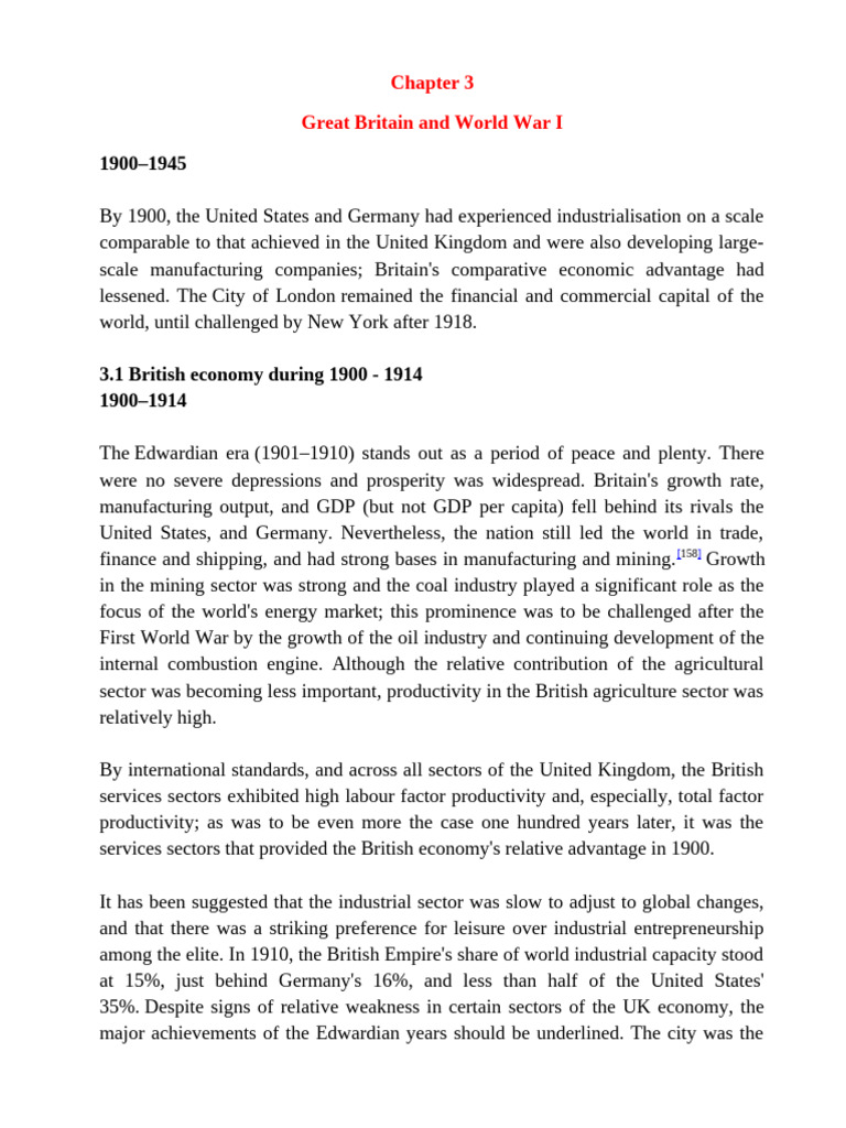 Chapter 3 Great Britain and WW1 | PDF | Protectionism | Taxes