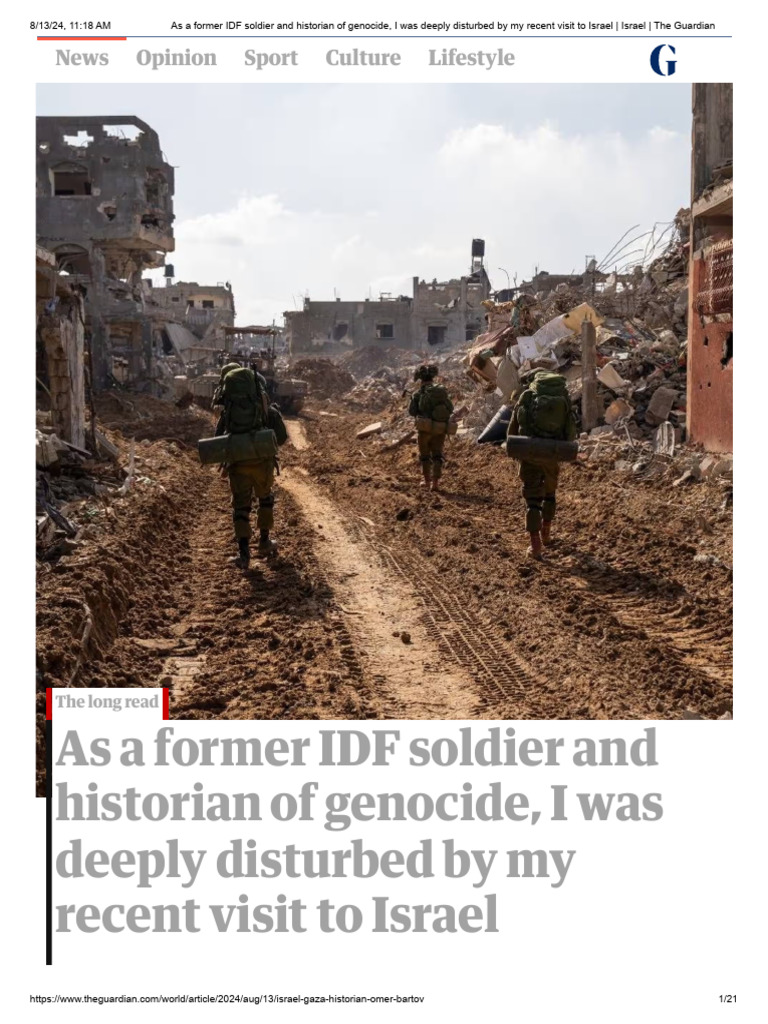 As A Former IDF Soldier and Historian of Genocide, I Was Deeply ...