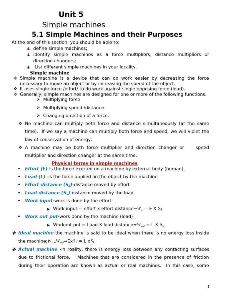 Understanding Simple Machines in Physics | PDF | Lever | Machines