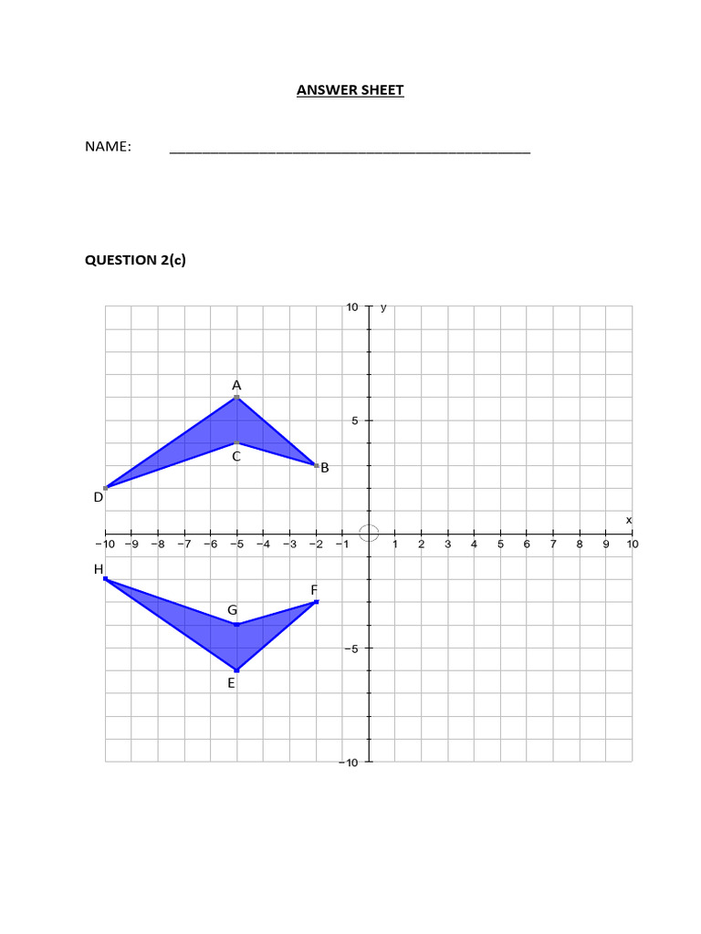 Answer Sheet for Math Questions | PDF