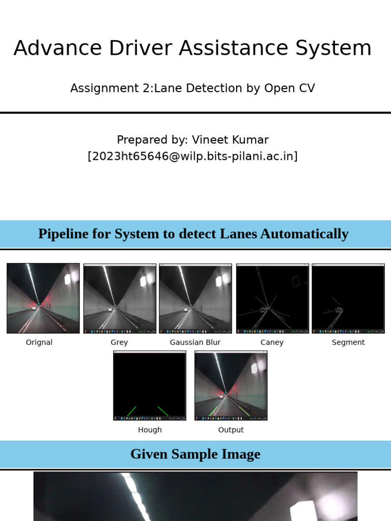 Lane Detection Using OpenCV Techniques | PDF