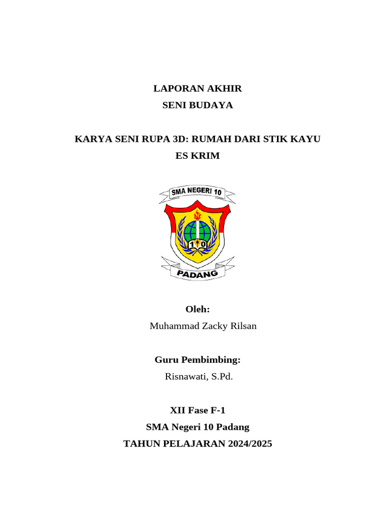 Laporan Akhir Seni Budaya | PDF