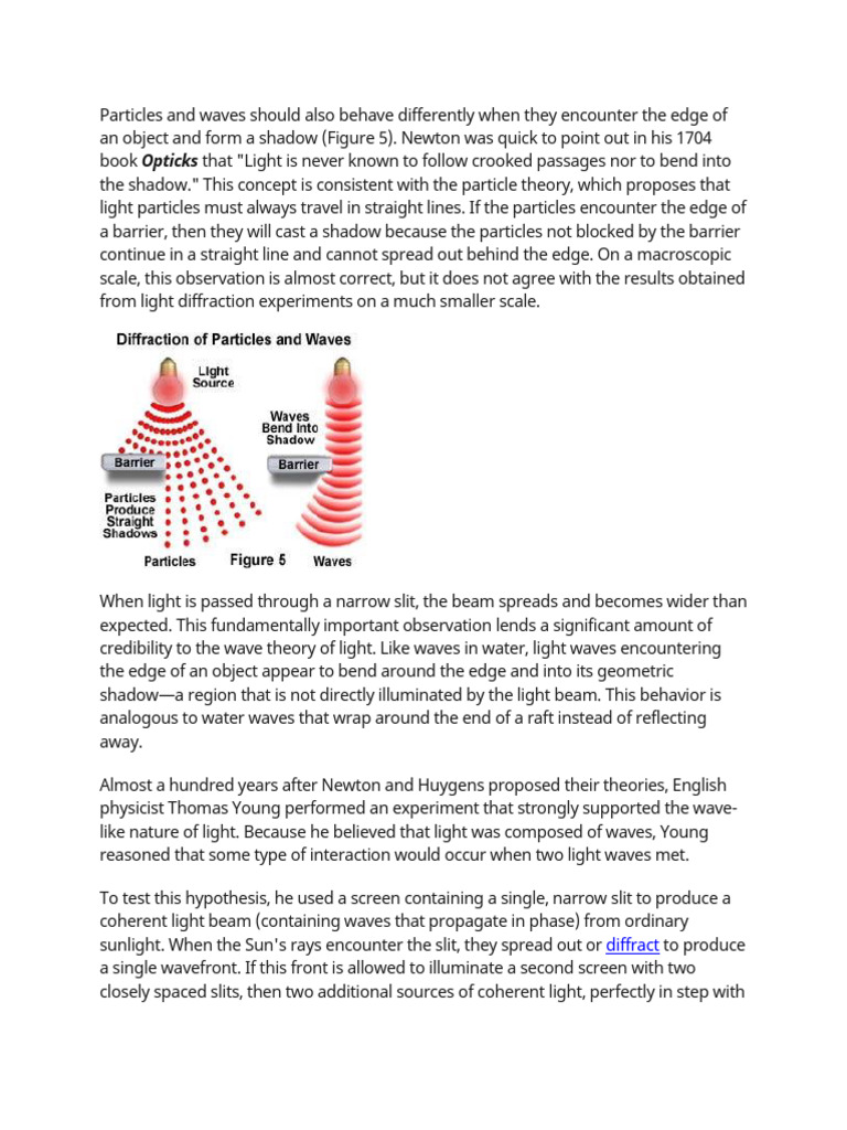 Wave-Particle Duality and Light Diffraction | PDF | Light | Waves