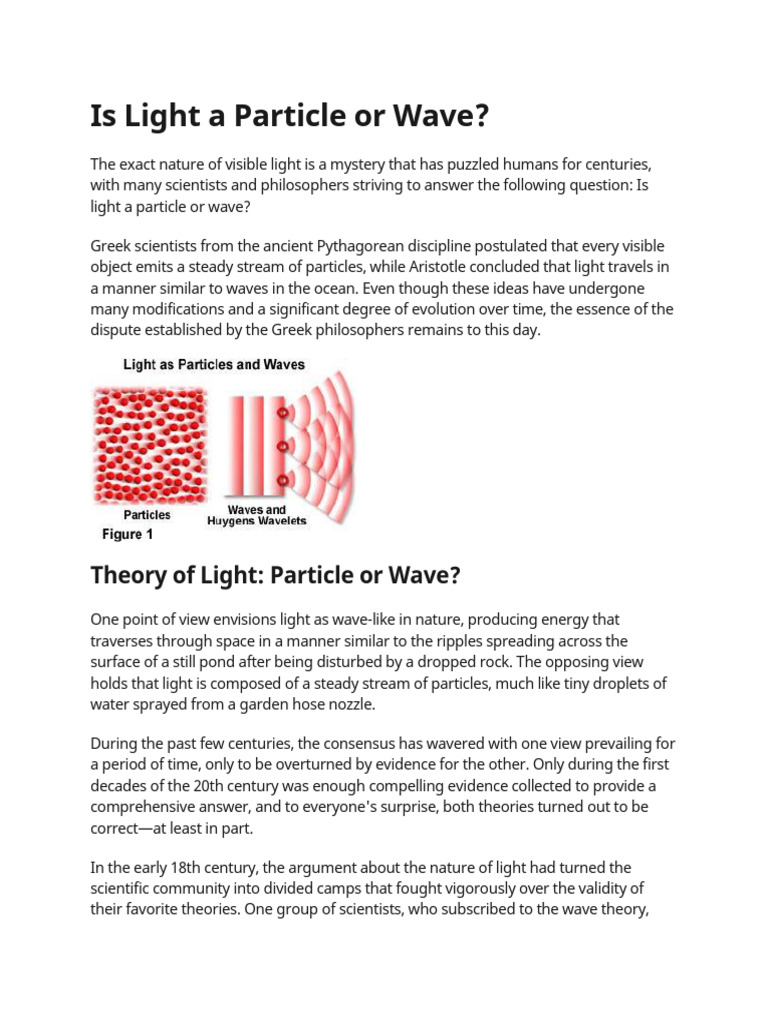 Is Light A Particle or Wave | PDF