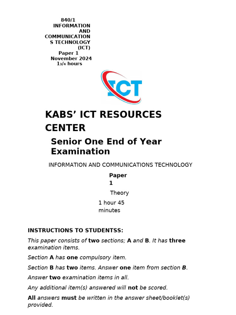 S1 Kabs Ict 1 Resource | PDF