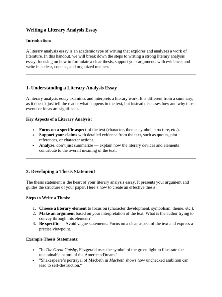 How to Write a Literary Analysis | PDF | Essays | The Great Gatsby