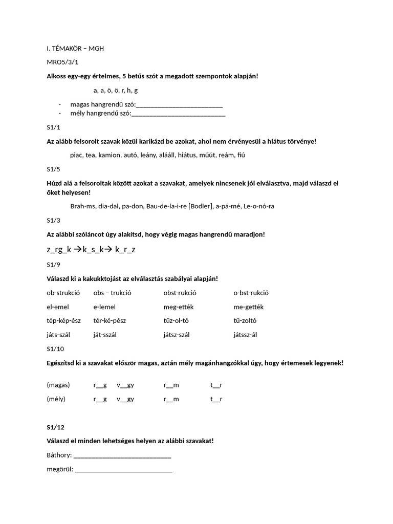 1 - MGH MSH Helyesírás Jelek Hangalak Közmondás | PDF