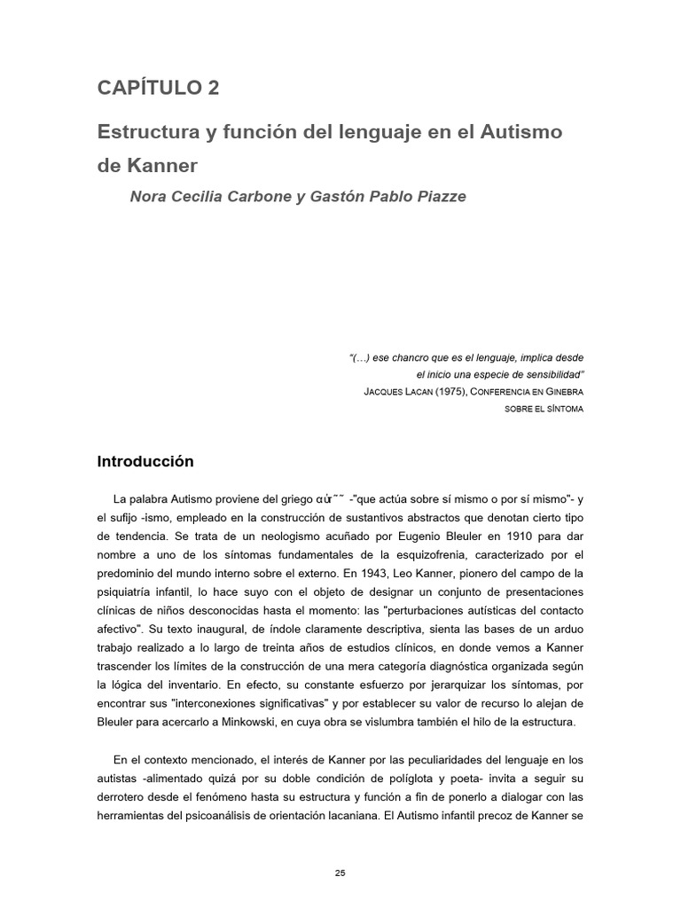 Estructura del lenguaje en el autismo | PDF | Autismo | Jacques Lacan