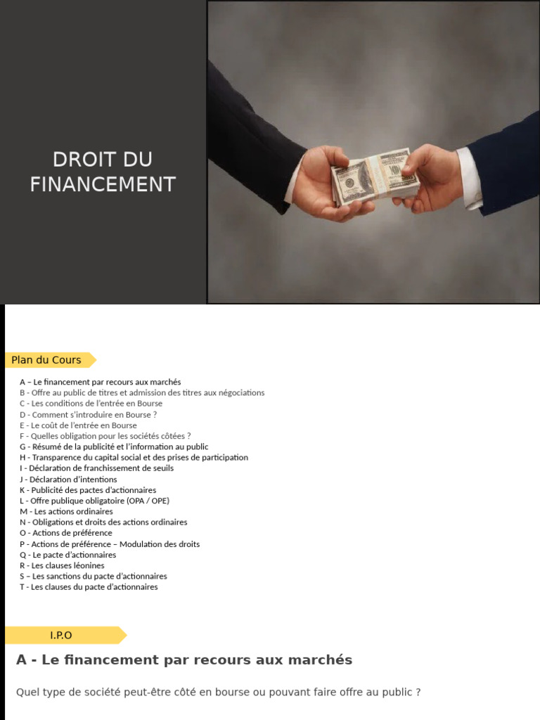 Financement et Introduction en Bourse | PDF | Offre publique | Action ...