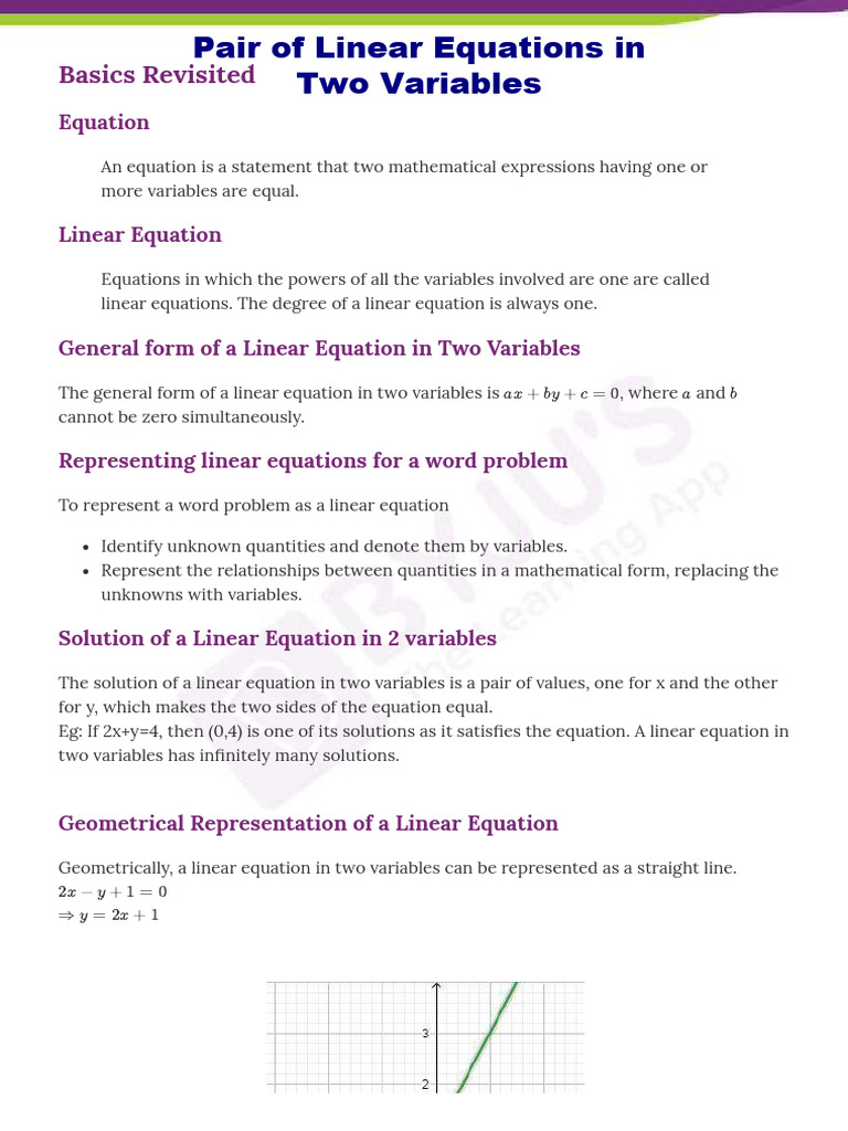Understanding Linear Equations Basics | PDF | Equations | System Of Linear Equations