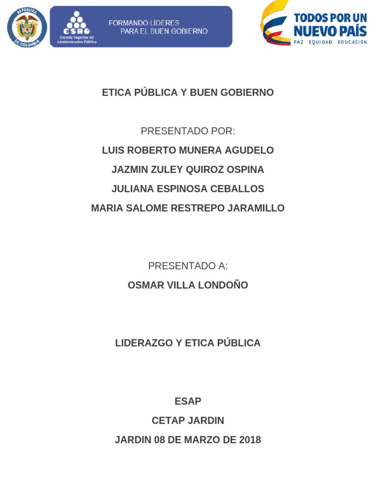 Ética Pública y Buen Gobierno: Claves para la Integridad | PDF ...