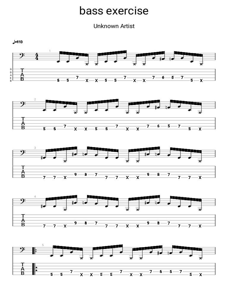 Bass Exercises - Slap Exercise | PDF