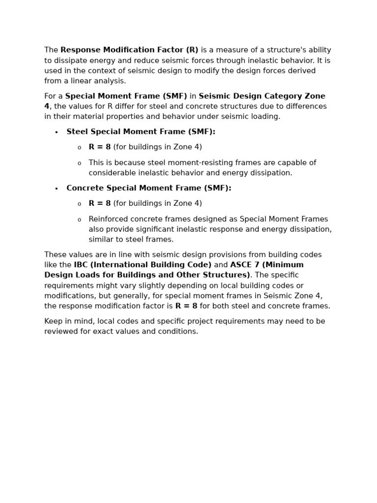 Seismic Design: SMRF and IMRF Factors | PDF | Applied And ...