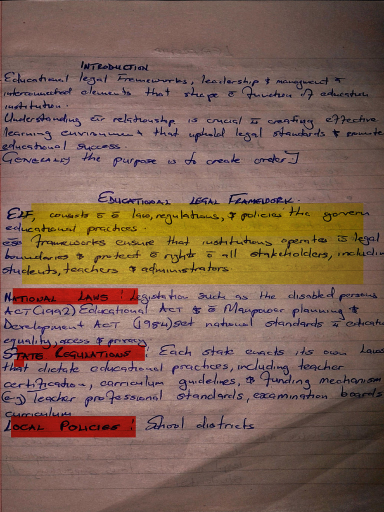 Education Legal Framework Pdf