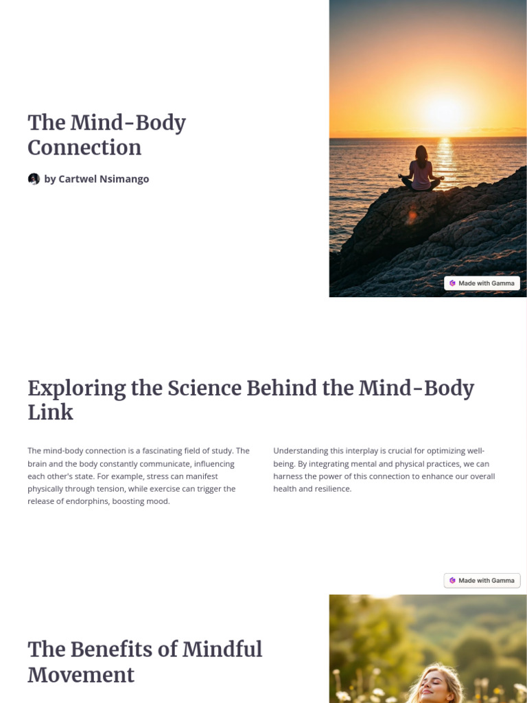 Mind-Body Connection: Science & Benefits | PDF | Breathing | Psychology