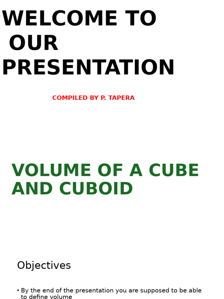 Presentation 17 Volume of A Cube and Cuboid | PDF