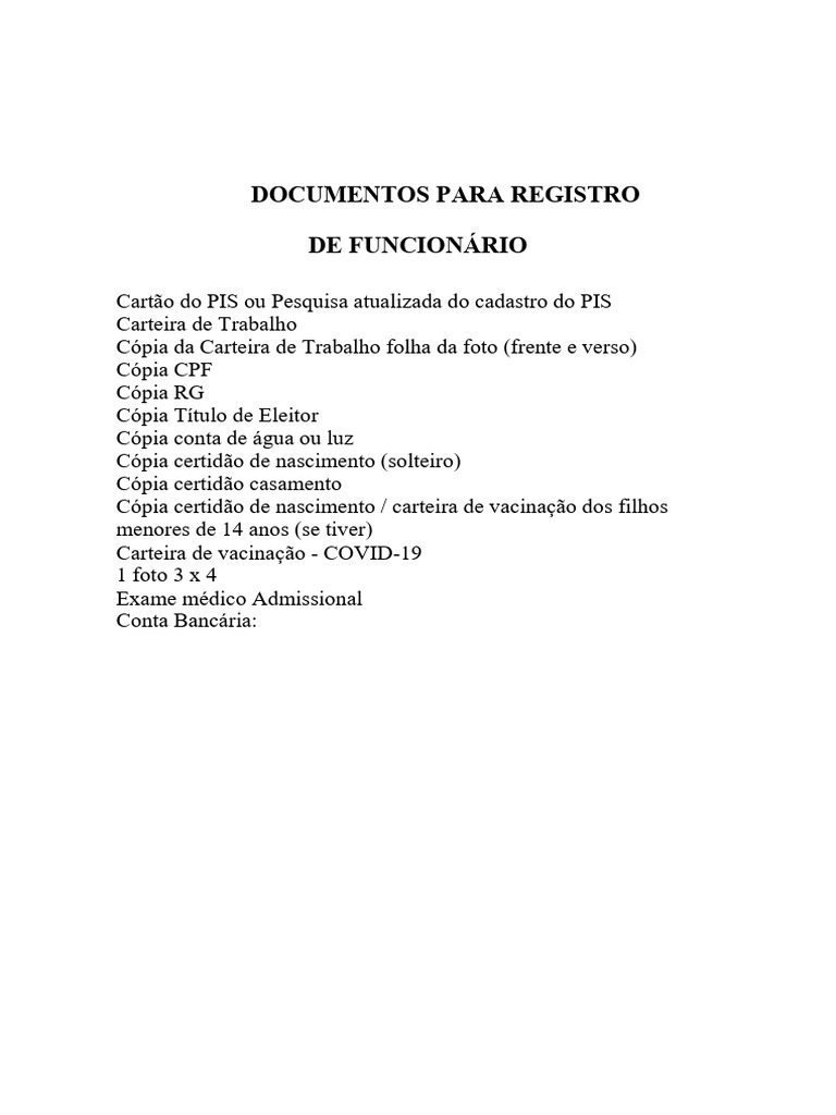 Documentos Para Registro | PDF