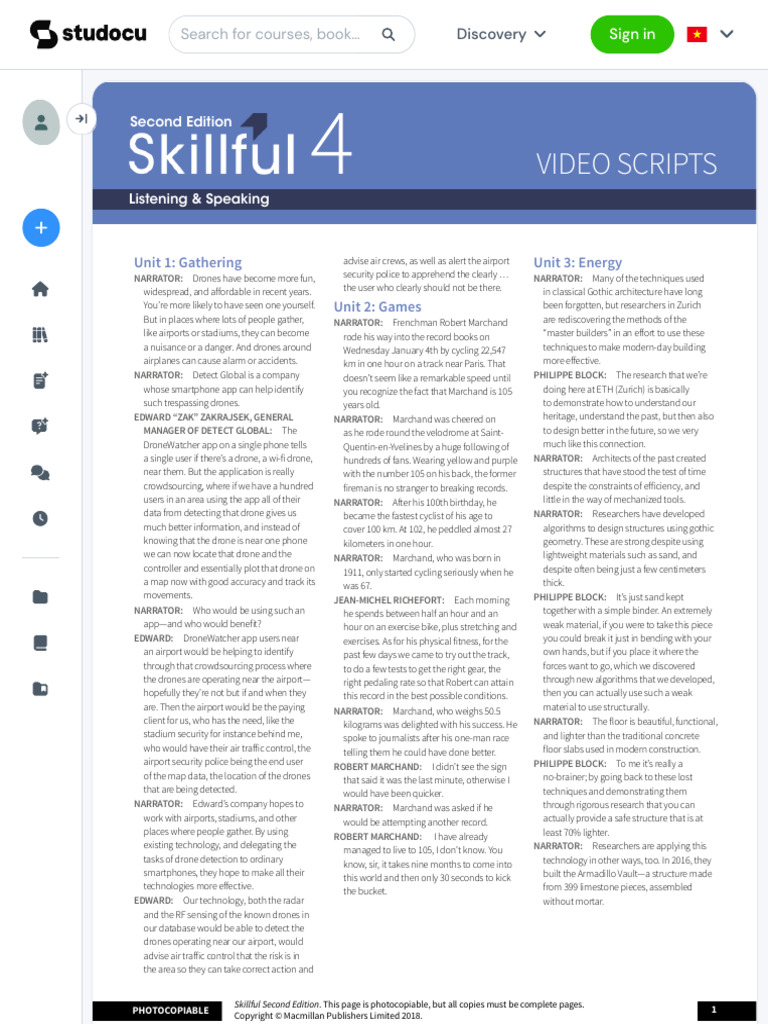 Skillful 2nd Edition Level 4 Listening and Speaking Video Scripts - 4 ...