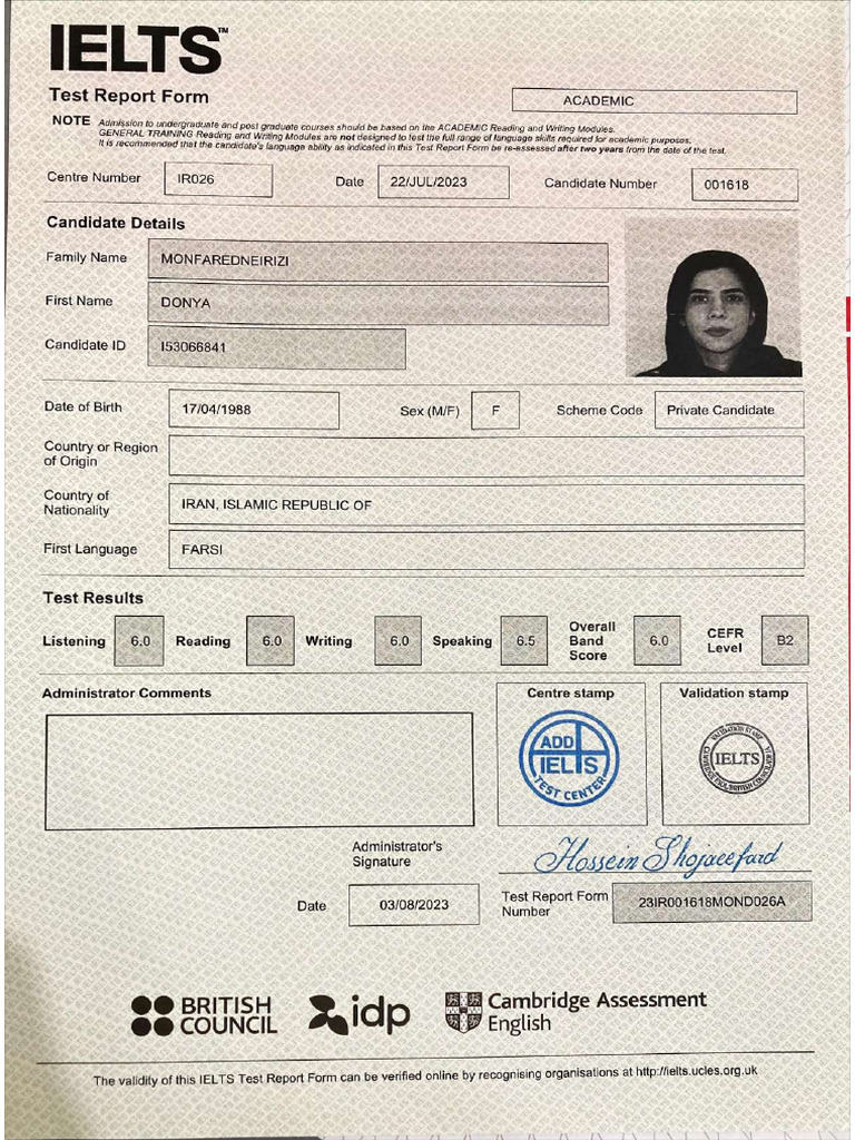 IELTS Certificate | PDF