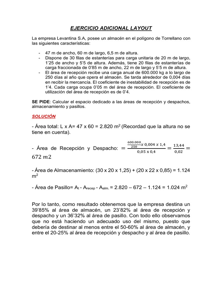 EJERCICIO ADICIONAL LAYOUT CON SOLUCIÓN (1) | PDF