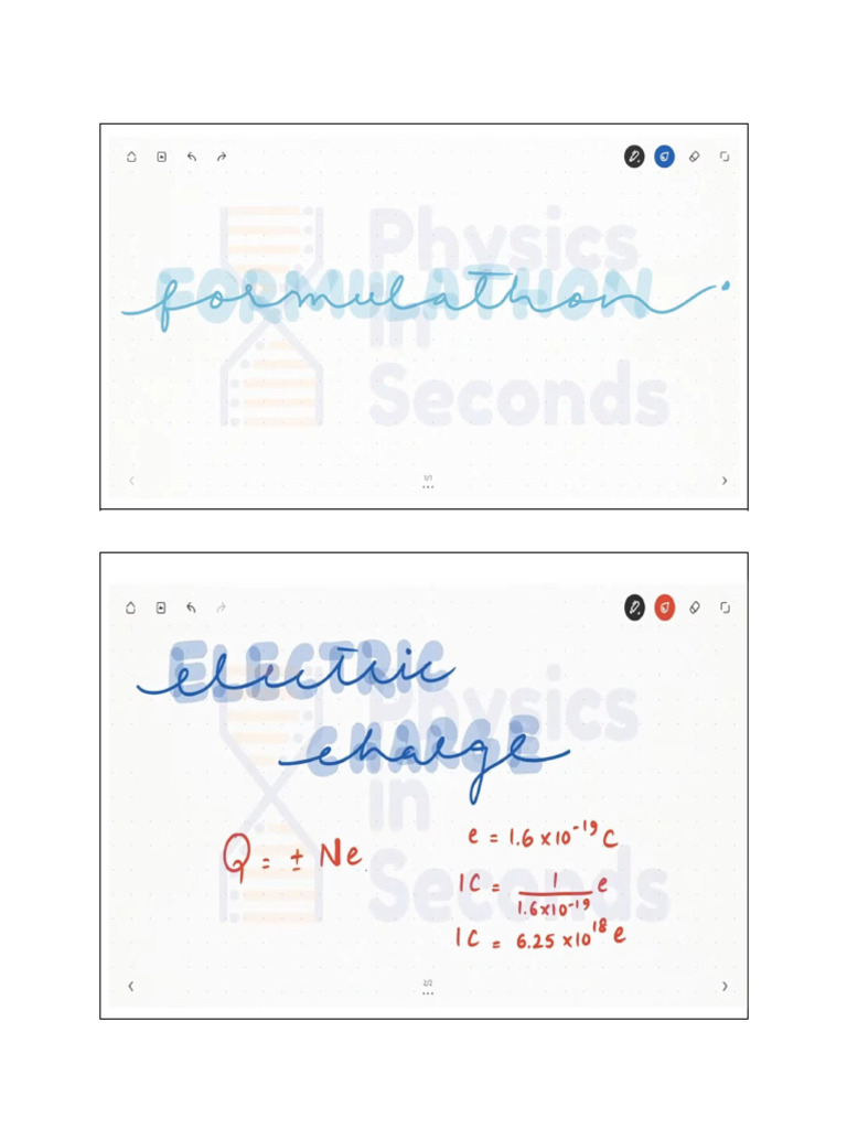 Formula Sheet (Electrostatics) | PDF